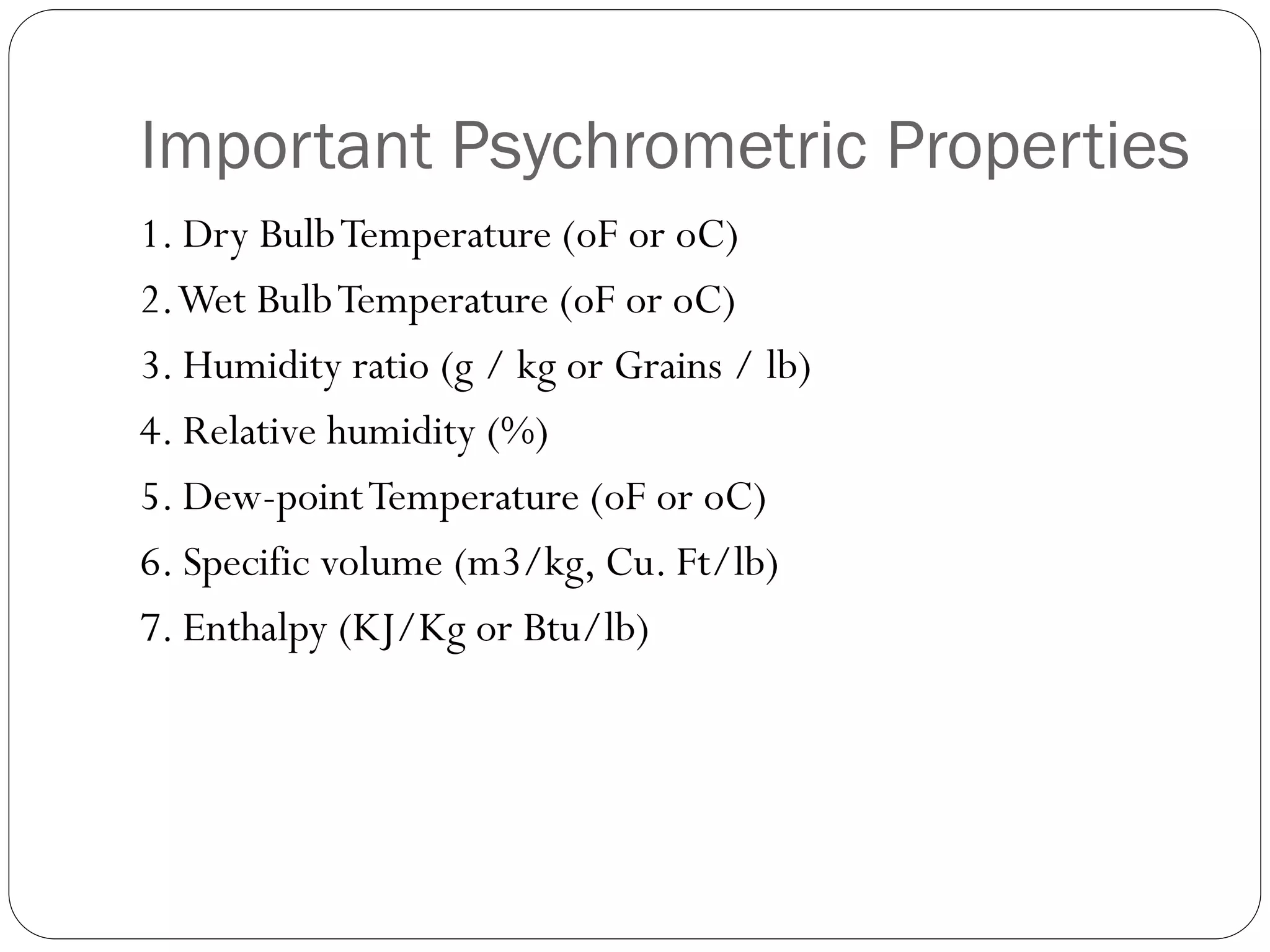 Psychrometric chart and process | PDF