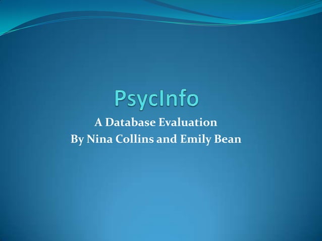 Psyc INFO database presentation | PPTX