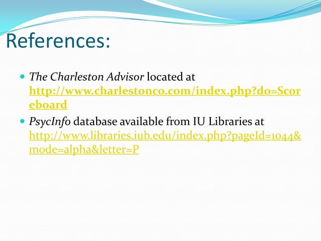 Psyc INFO database presentation | PPTX