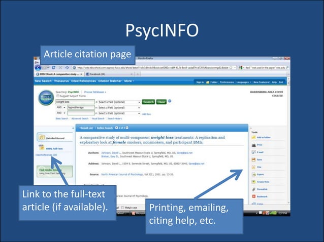 PsycINFO and PsycArticles | PPT