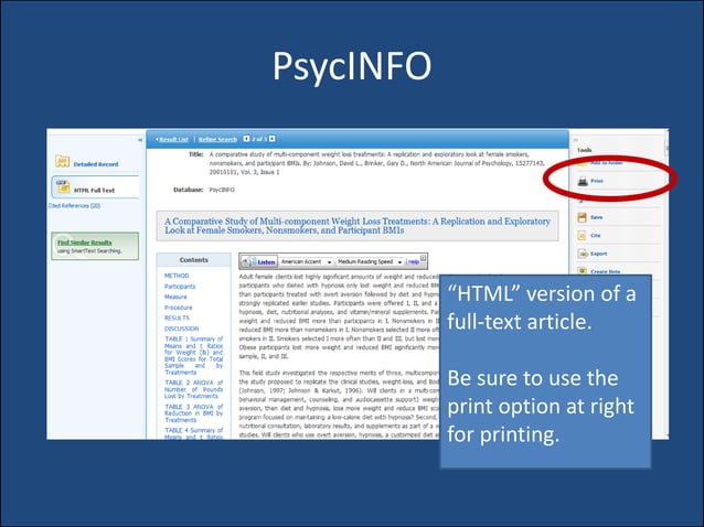 PsycINFO and PsycArticles | PPT