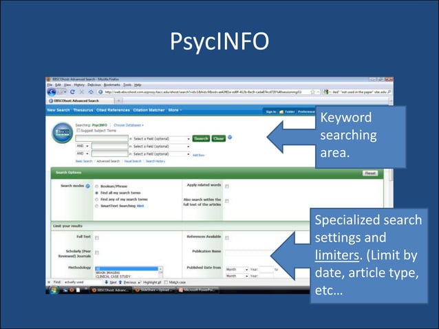PsycINFO and PsycArticles | PPT
