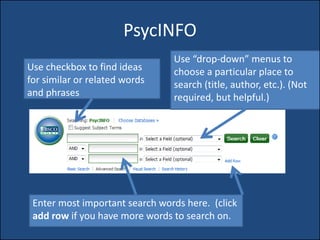 PsycINFO and PsycArticles | PDF