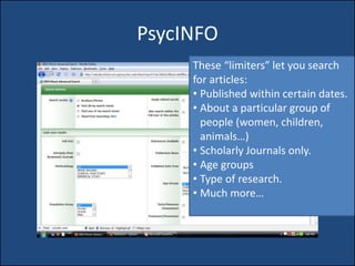 PsycINFO and PsycArticles | PDF