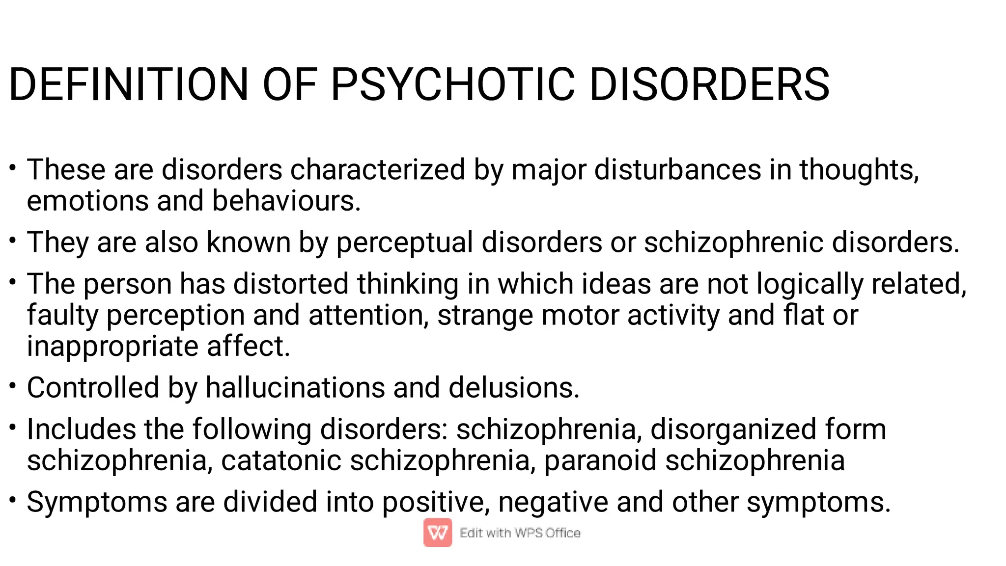 PSYCOTIC DISORDERS. pdf | PDF