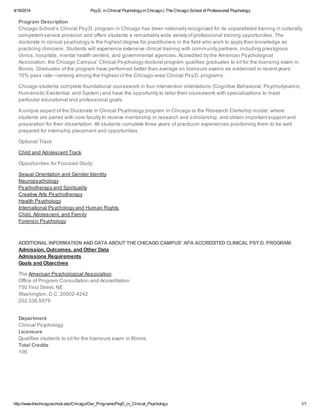 Psyd clinical psychology the chicago school of professional psychology | PDF | Postgraduate ...