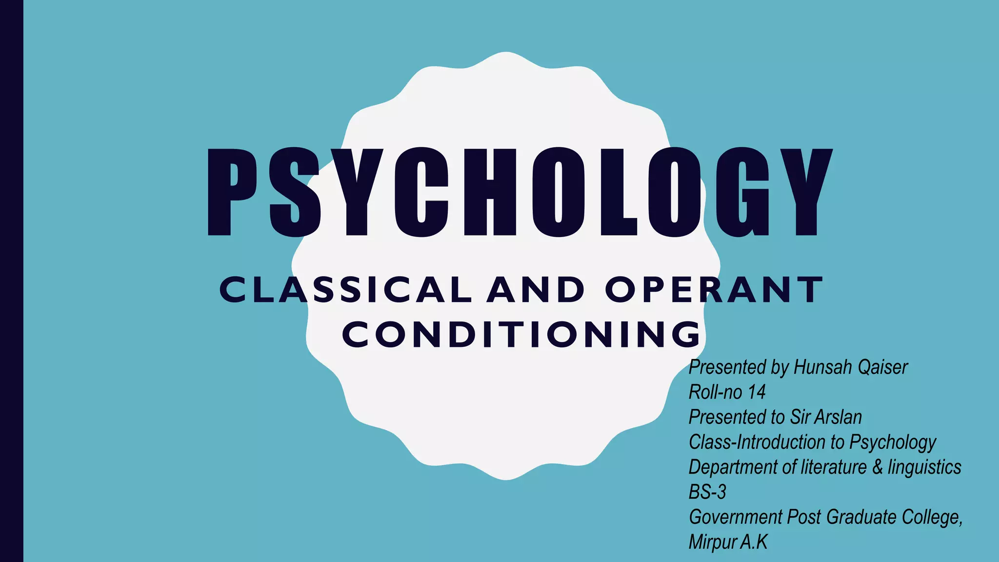 Classical and operant conditioning | PDF