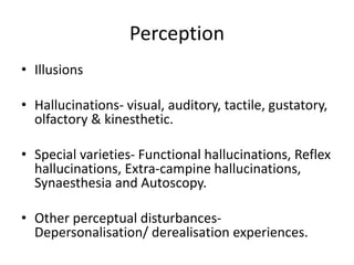 Psychiatry history taking and MSE | PPTX