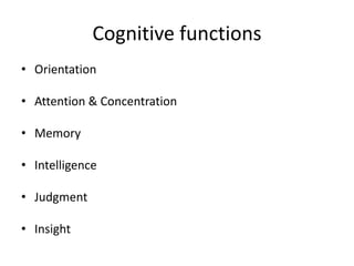 Psychiatry history taking and MSE | PPTX