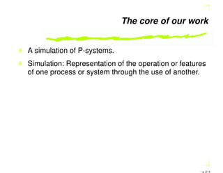 A Distributed Simulation of P-Systems | PPT