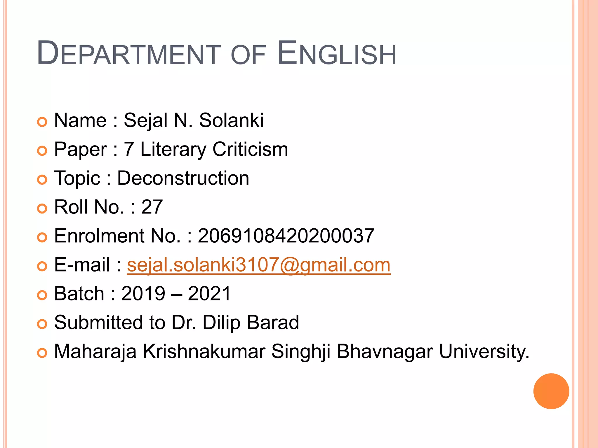 Deconstuction | PPTX