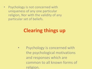 A quick look at Religion from a Psychological point of view | PPT