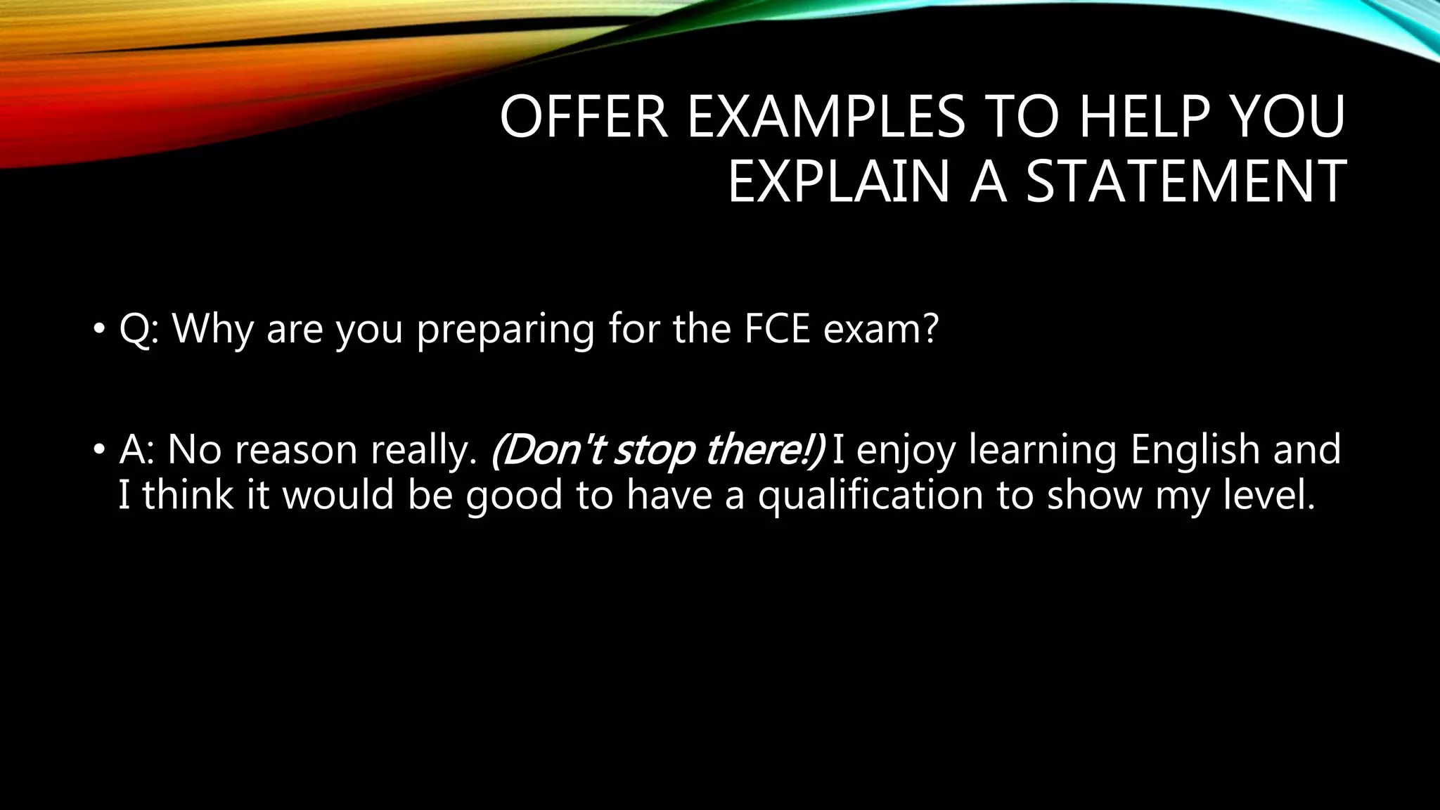 Tips: FCE Speaking part 1 | PPT