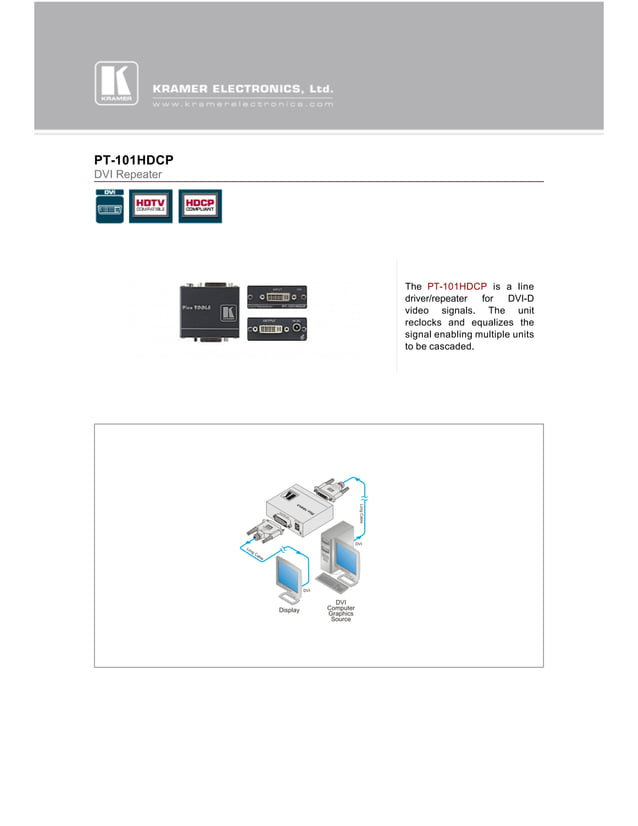 Kramer PT-101 HDCP | PDF