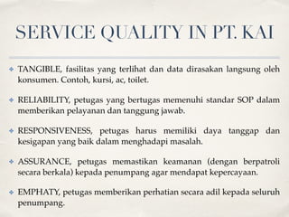 SERVICE QUALITY MANAGEMENT IN PT. KAI | PDF