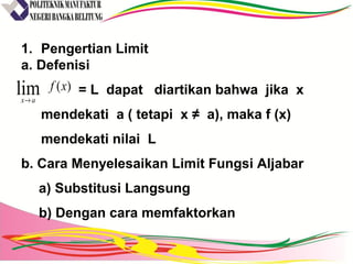 Pt 1 limit fungsi | PPT
