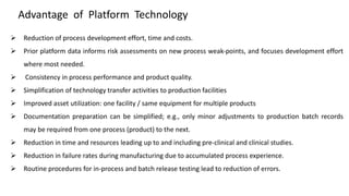 Introduction to Platform Technology for Bio pharmaceutical Industry | PPTX