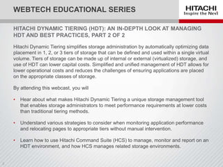 Hitachi Dynamic Tiering: An In-Depth Look at Managing HDT and Best Practices, Part 2 of 2 | PPTX ...
