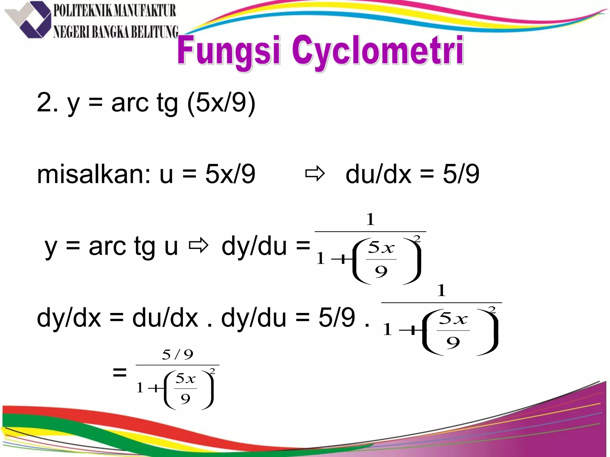 Pt 2 turunan fungsi eksponen, logaritma, implisit dan cyclometri-d4 | PPT