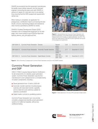 Cummins Power Generation OSHPD Flyer | PDF