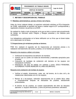 Pt go-016 montaje de equipos | DOC