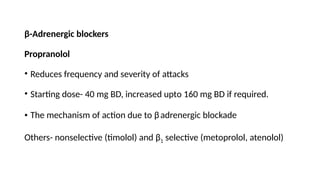 Pharmacotherapy of Migraine - AJ. pptx. | PPTX