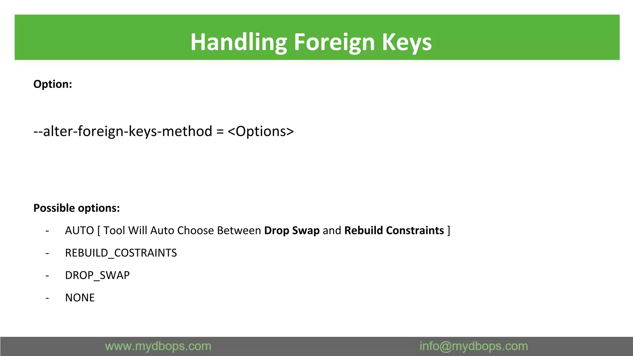 Handling Schema Changes Using pt-online-schema change. | PDF