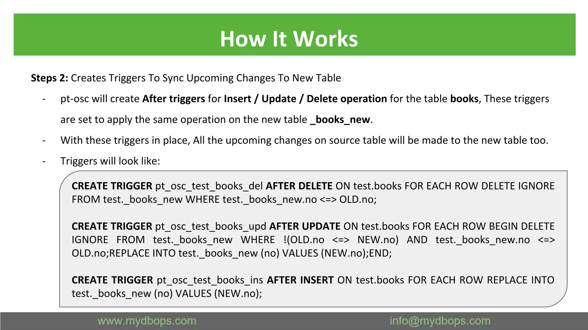 Handling Schema Changes Using pt-online-schema change. | PPT