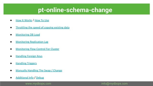 Handling Schema Changes Using pt-online-schema change. | PPT