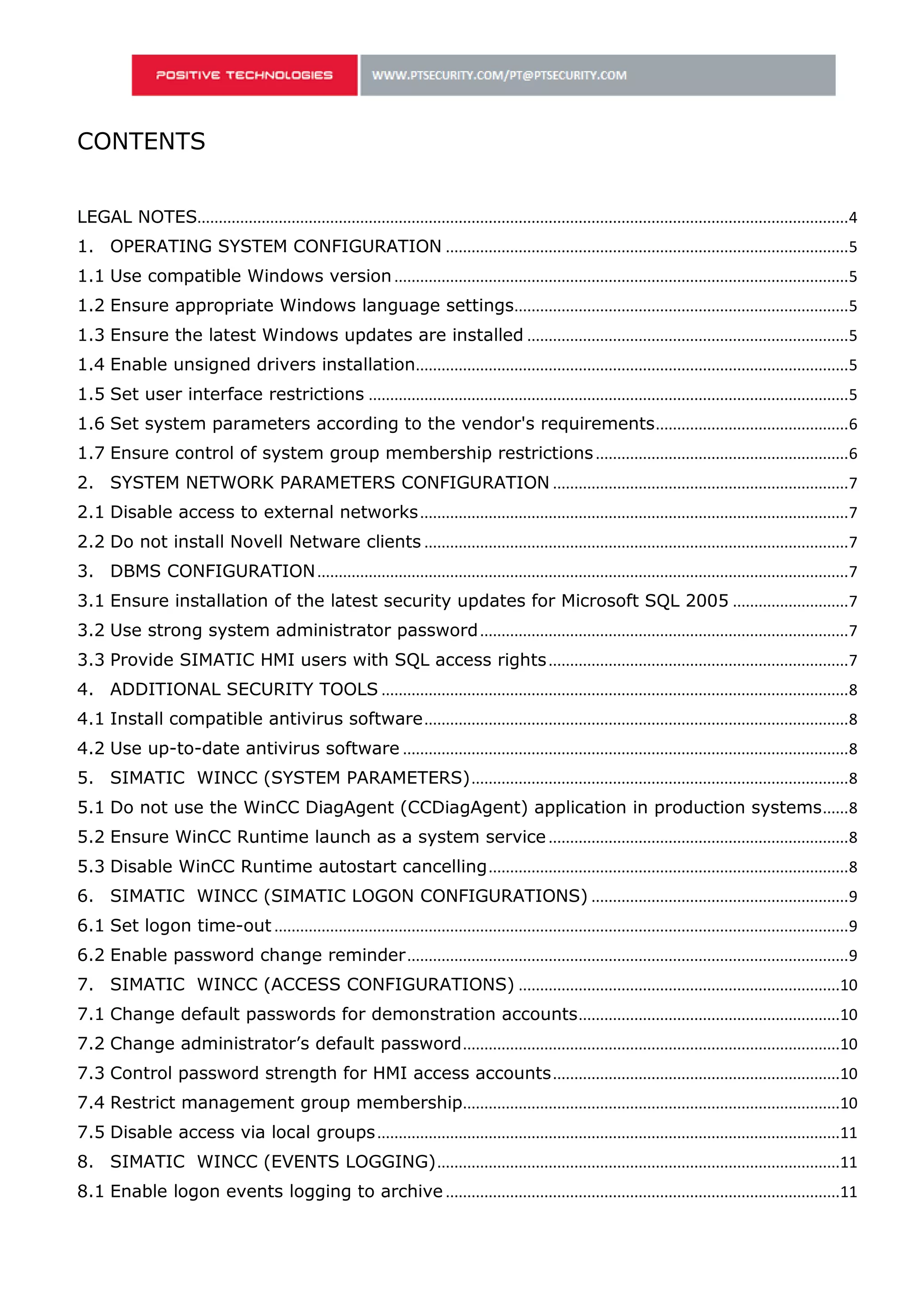 Positive Technologies WinCC Security Hardening Guide | PDF