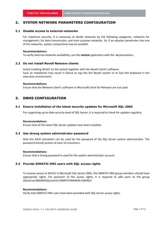 Positive Technologies WinCC Security Hardening Guide | PDF