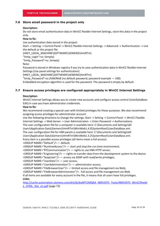 PT - Siemens WinCC Flexible Security Hardening Guide | PDF