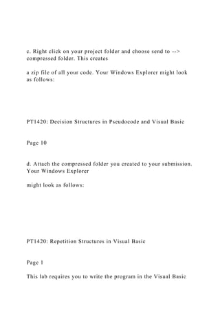 PT1420 Decision Structures in Pseudocode and Visual Basic .docx
