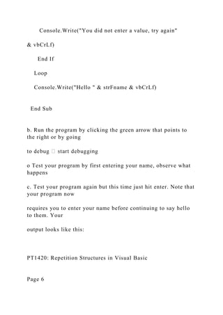 PT1420 Decision Structures in Pseudocode and Visual Basic .docx