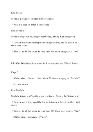 PT1420 Decision Structures in Pseudocode and Visual Basic .docx