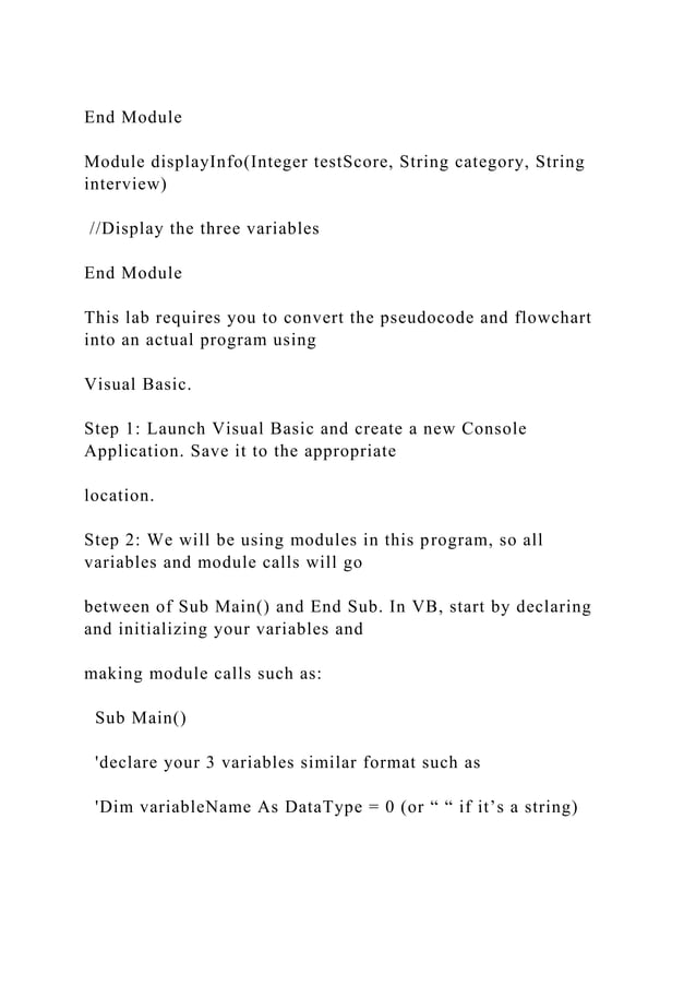 PT1420 Decision Structures in Pseudocode and Visual Basic .docx