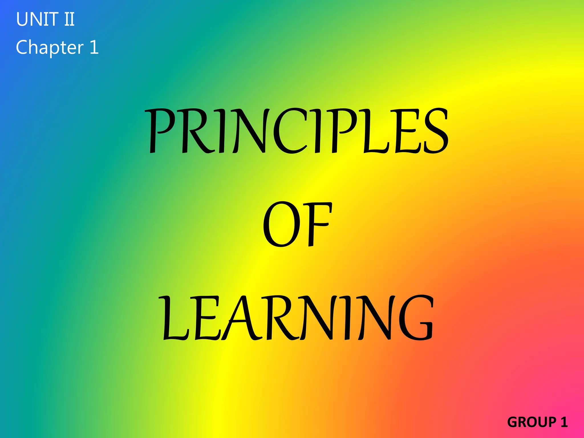 Principles of Learning | PPTX