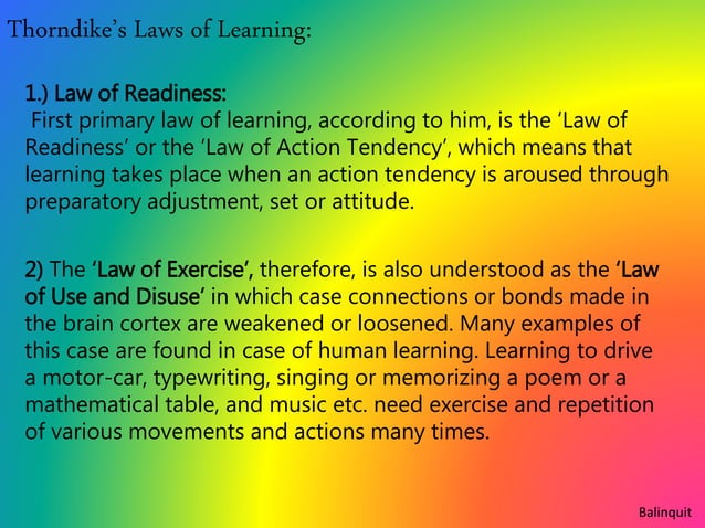 Principles of Learning | PPTX | Education