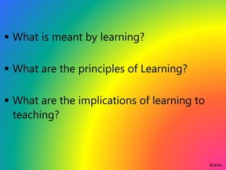Principles of Learning | PPTX | Education
