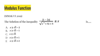 Algebra Presentation on Topic Modulus Function and Polynomials | PPT