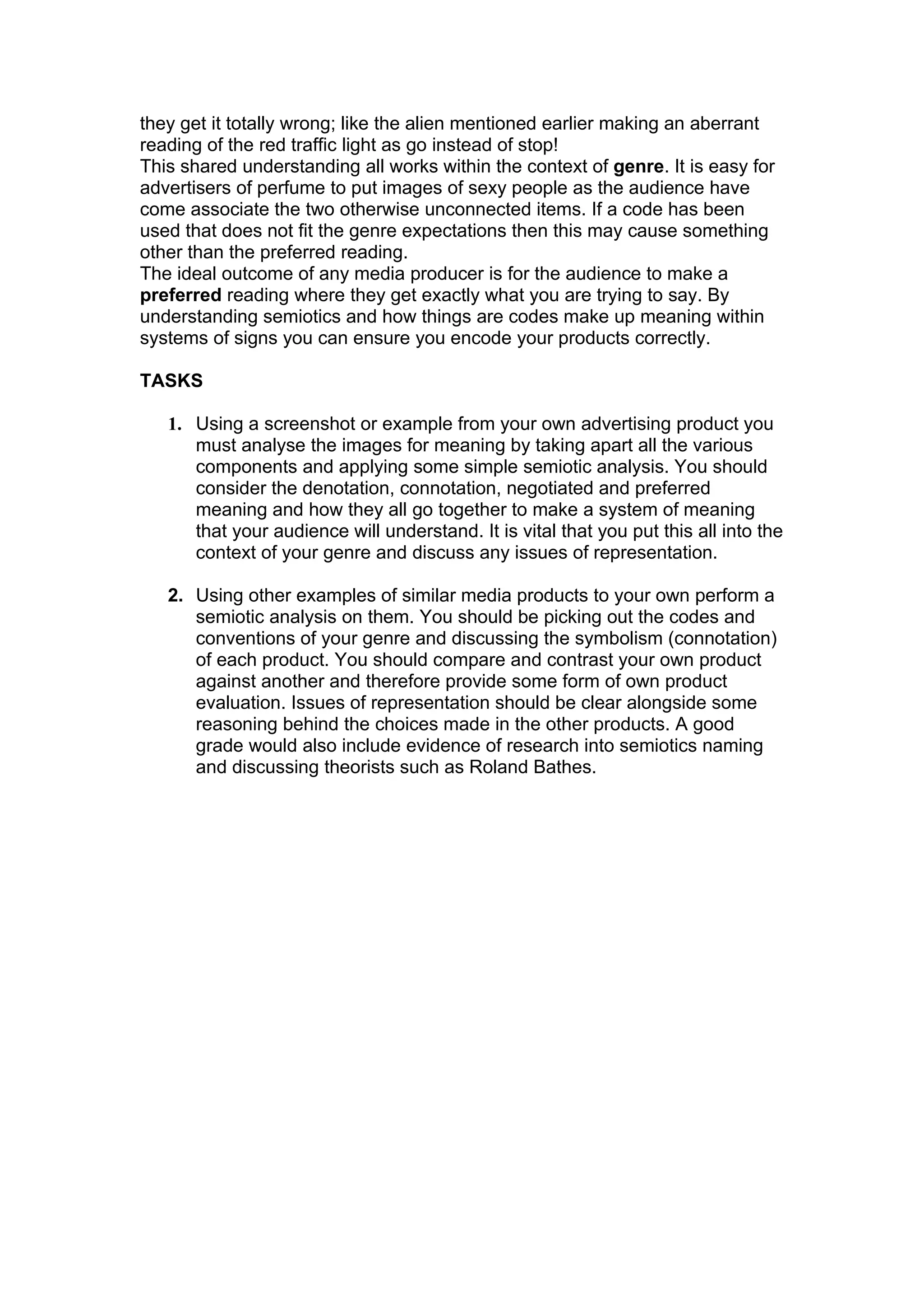 Pt 2 Use Semiotic Analysis Worksheet Doc