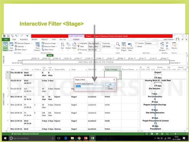 Microsoft Project - MSP | 2013-2016 | PPT