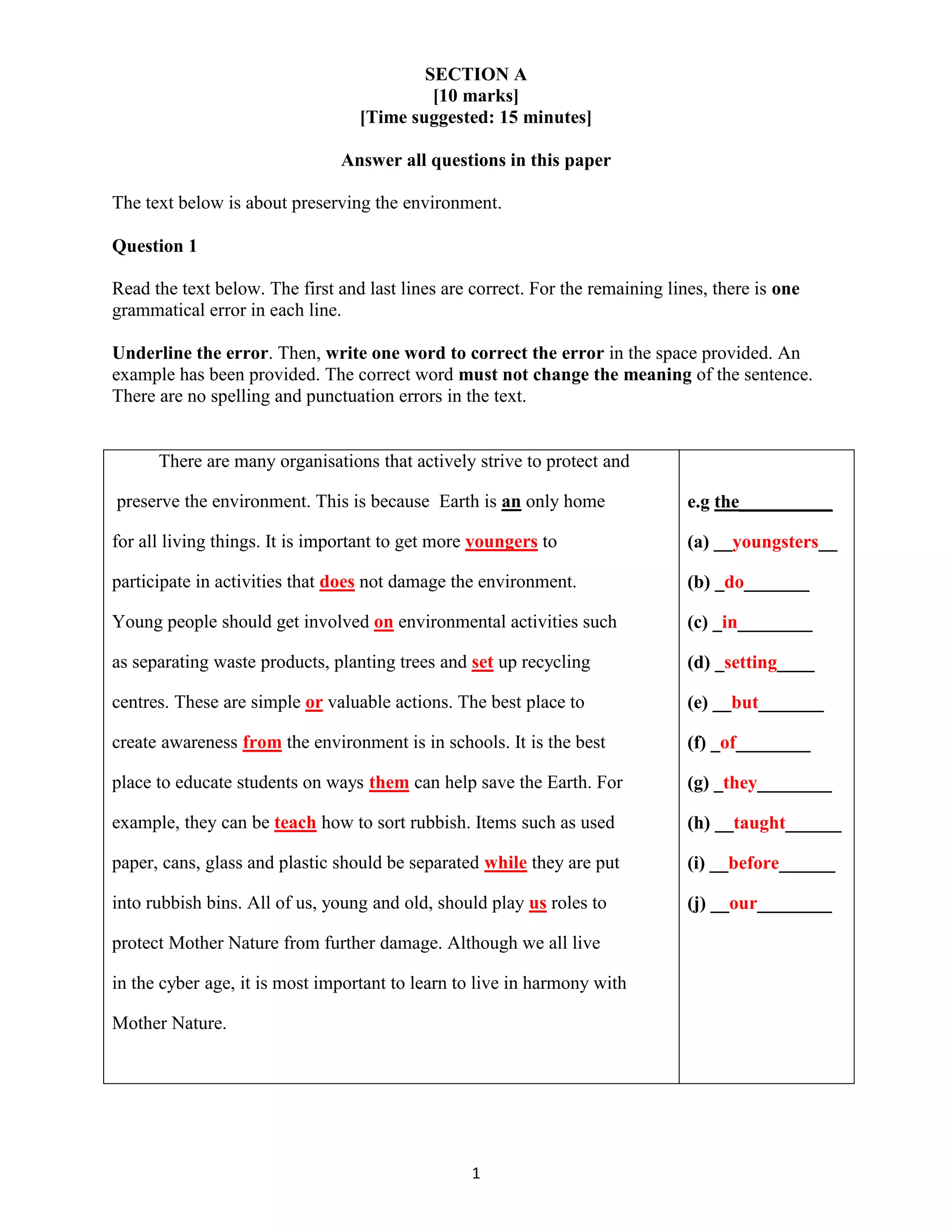 PT3 English Model 1 (Answer) | DOCX