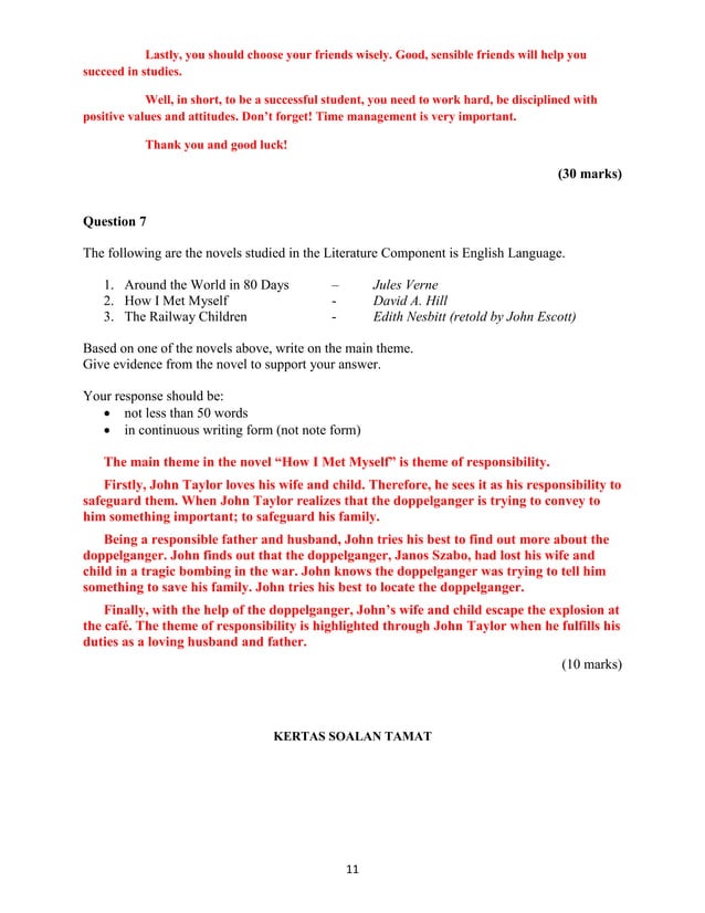 PT3 English Model 1 (Answer)