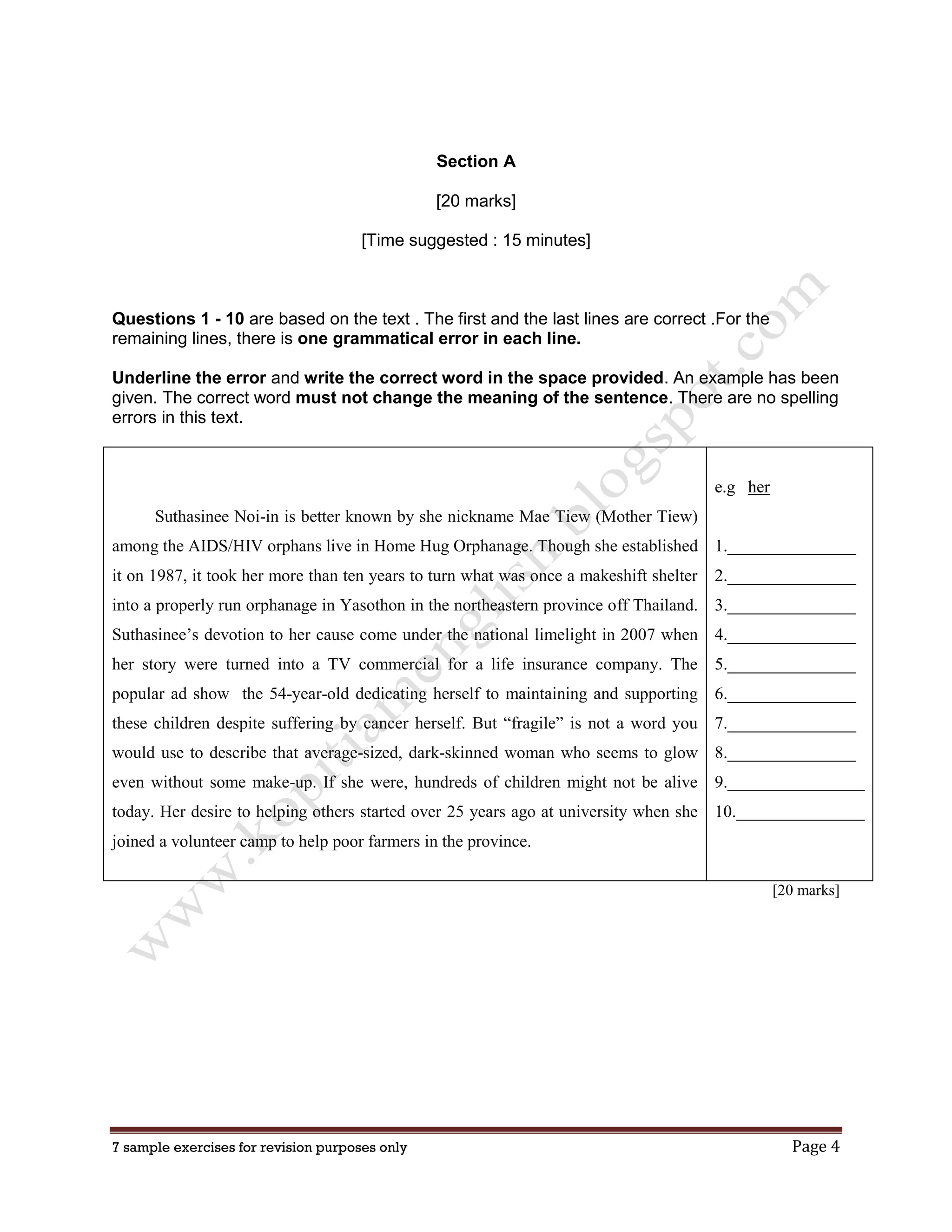 Kertas Soalan PT3 (Pt3 Error Identification Exercise) | PDF