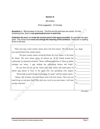 Kertas Soalan PT3 (Pt3 Error Identification Exercise) | PDF