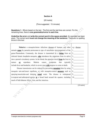 Kertas Soalan PT3 (Pt3 Error Identification Exercise) | PDF