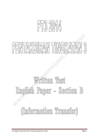 Contoh Jawapan PT3 (Pt3 - Information Transfer_ANSWER SHEET) | PDF