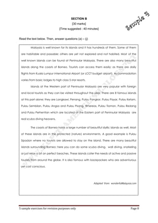 Contoh Jawapan PT3 (Pt3 - Information Transfer_ANSWER SHEET) | PDF