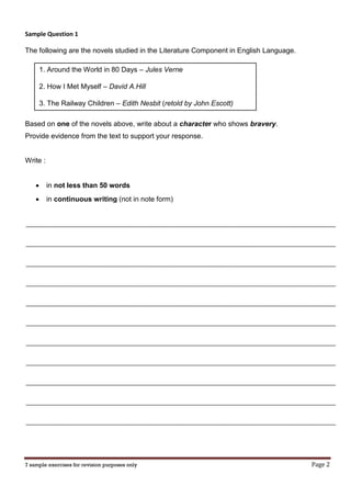 Pt3 - Literature Component (NOVEL) | PDF